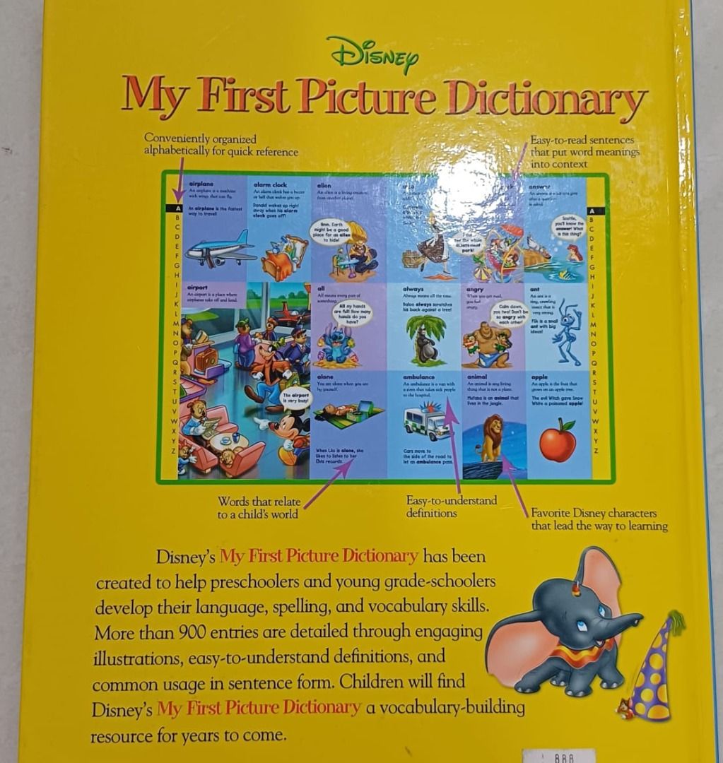 My First Picture Dictionary (Disney) Hard Cover, Hobbies & Toys, Books ...