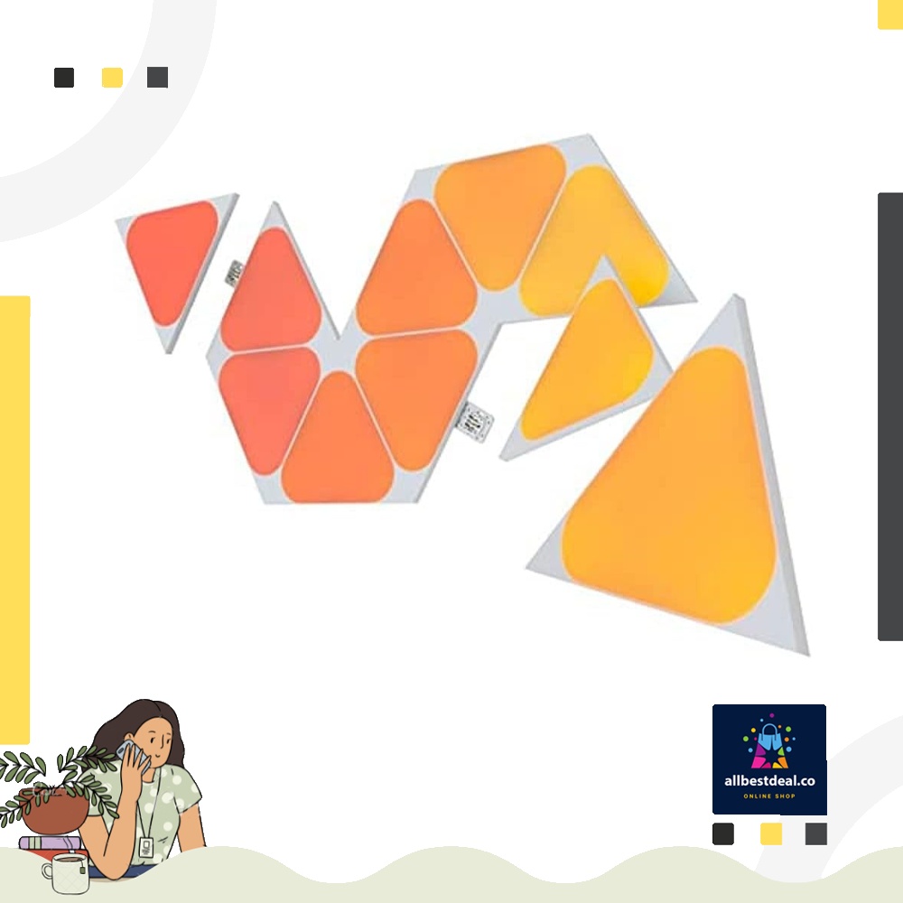Nanoleaf Shapes Mini Triangles Light Panel Expansion Kit (10 Panels),NL48-1001TW-10PK,multi ...