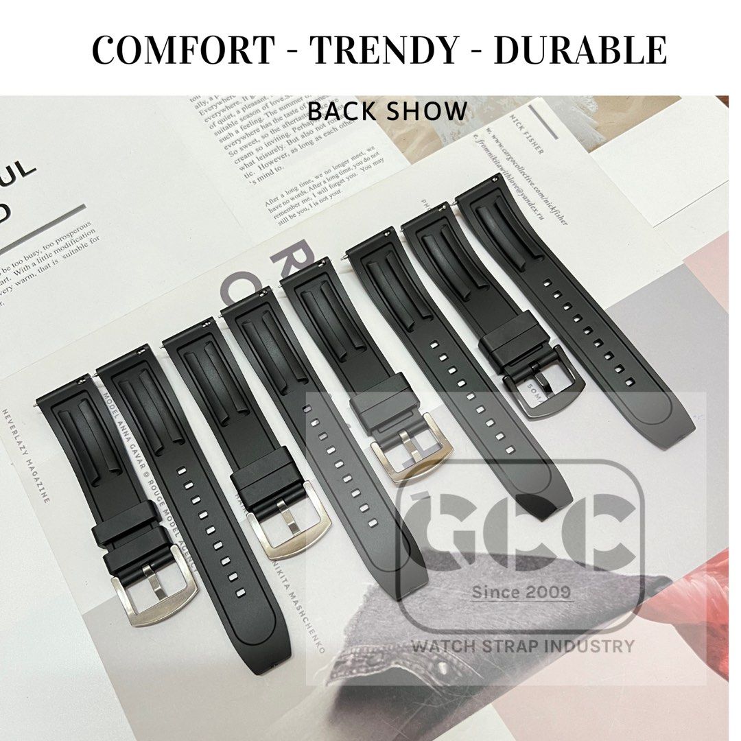 New Flex Silicone Rubber Watch Strap Quick Release Pin Strap 20mm 22mm ...