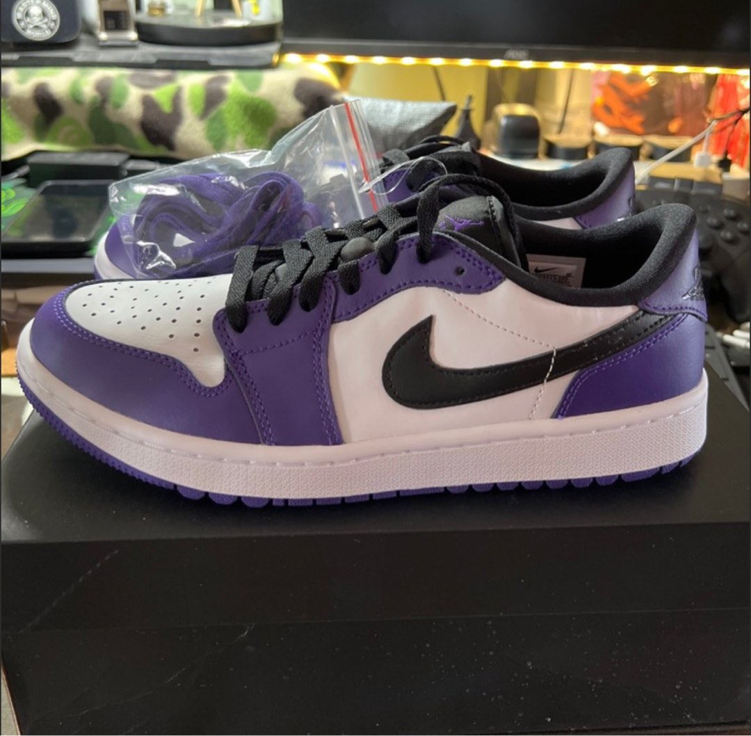 Nike Air Jordan 1 low G court purple, Men's Fashion, Footwear, Sneakers ...