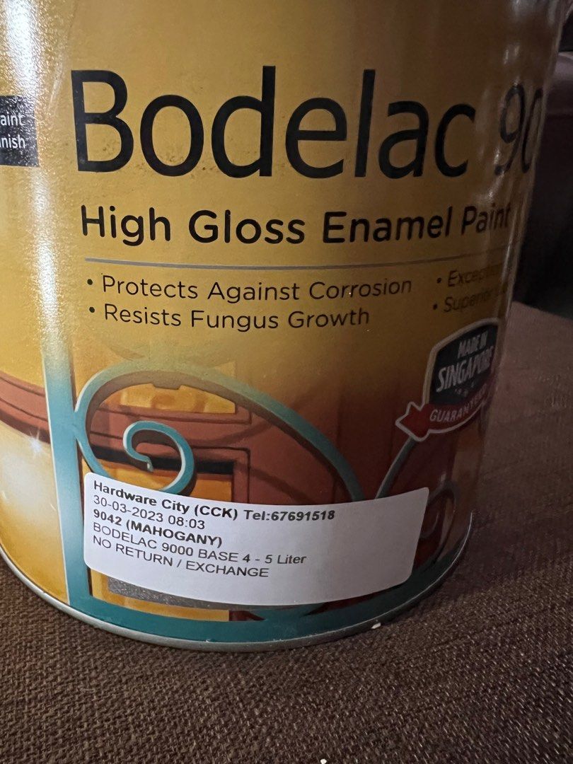 Nippon paint bodelac 9000 enamel paint Mahogany, Furniture & Home ...