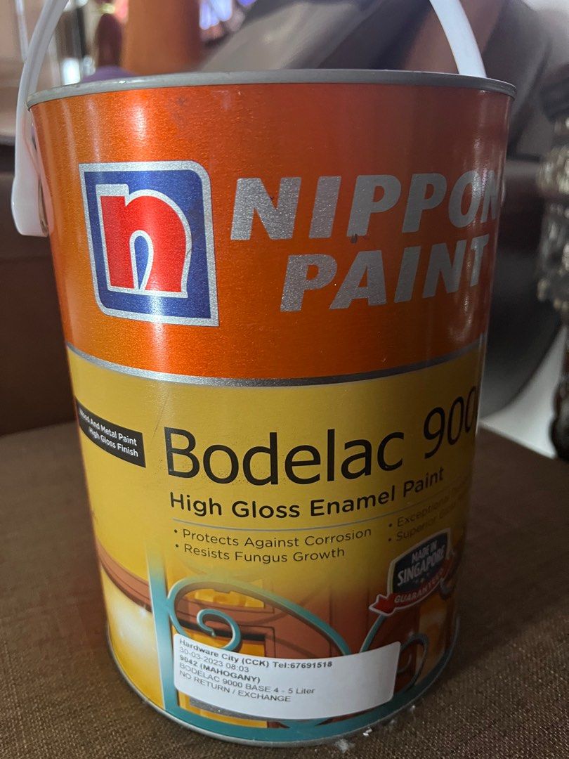 Nippon paint bodelac 9000 enamel paint Mahogany, Furniture & Home ...