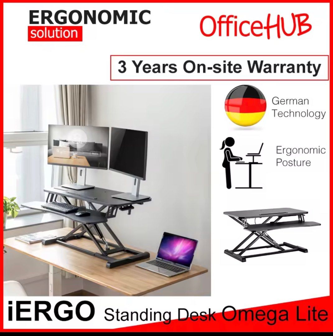 OFFICEHUB Standing Desk Height Adjustable Desk Sit Stand Converter ...