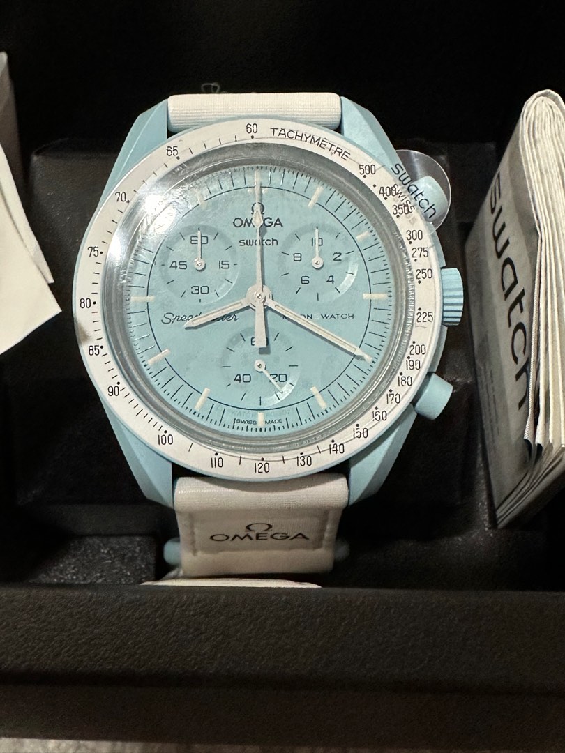 Omega Swatch Moon Watch, Luxury, Watches on Carousell