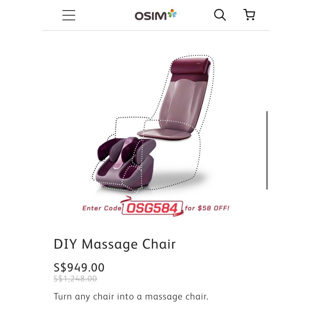Osim DIY Massage Chair, Health & Nutrition, Massage Devices on Carousell