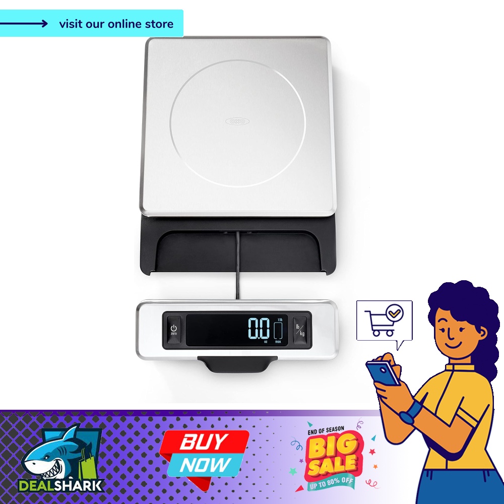 OXO Good Grips 11 Pound Stainless Steel Food Scale with Pull-Out ...