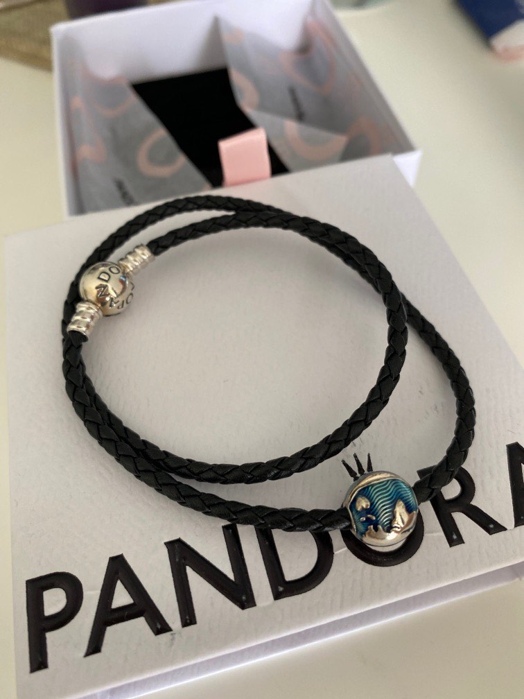 Pandora black leather bracelet, Women's Fashion, Jewelry & Organisers ...