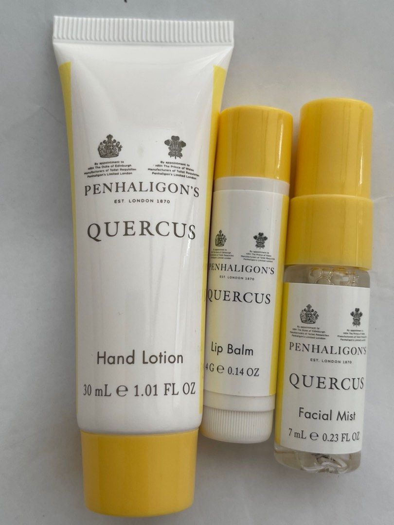 PENHALIGON Quercus hand lotion, facial mist, lip balm, Beauty ...