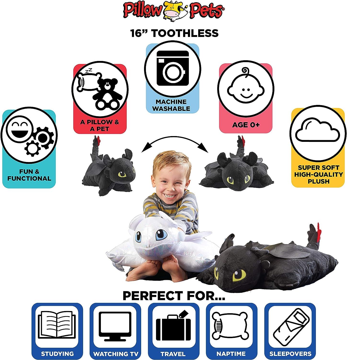 Pillow Pets How to Train Your Dragon Toothless Plush - NBCUniversal 16 ...