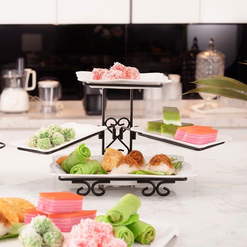 PREMIUM QUALITY 4 Tier Bekas Hidang Kuih Serving Tray Pinggan ...