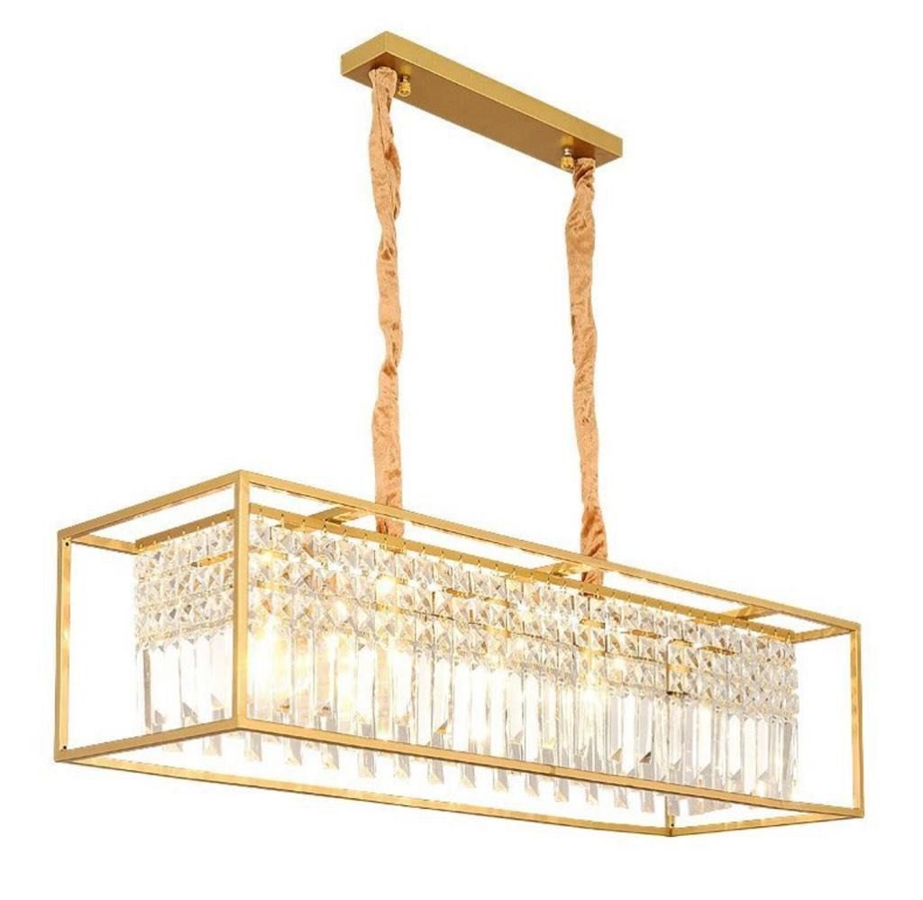 Rectangular Chandelier Gold, Furniture & Home Living, Lighting & Fans ...