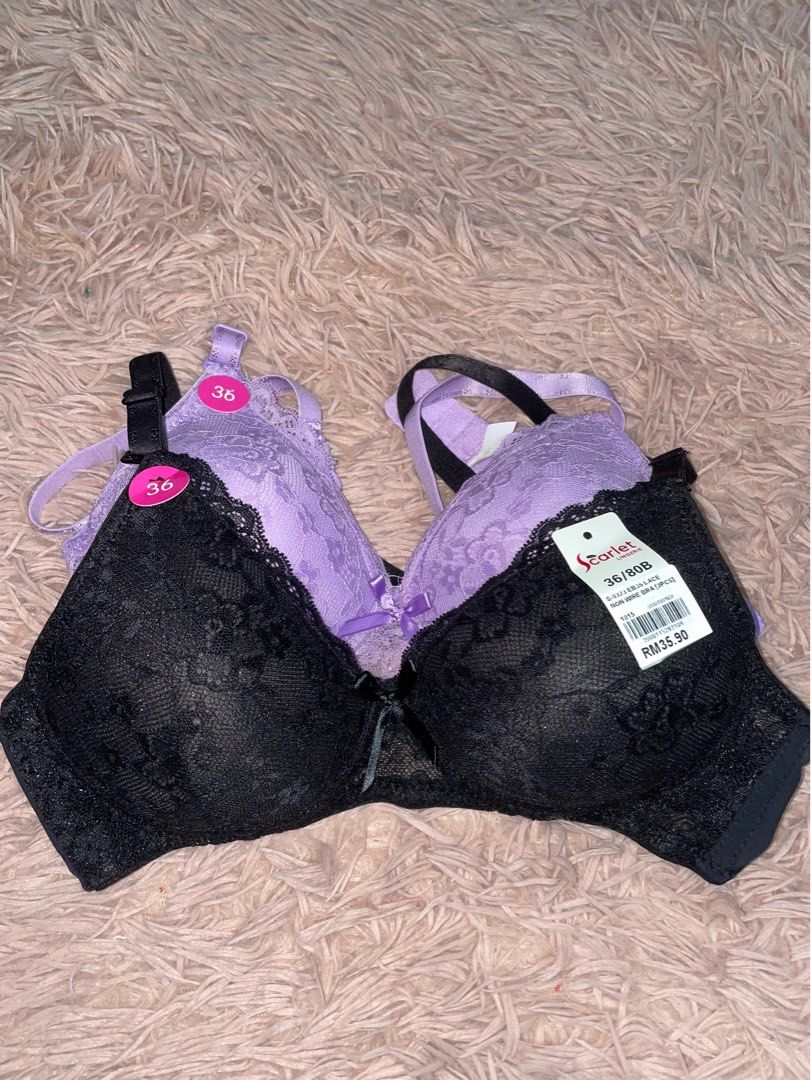 Scarlet Lace Twin Bras, Women's Fashion, New Undergarments & Loungewear ...