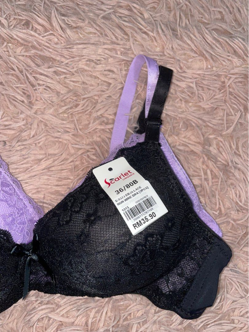 Scarlet Lace Twin Bras, Women's Fashion, New Undergarments & Loungewear ...