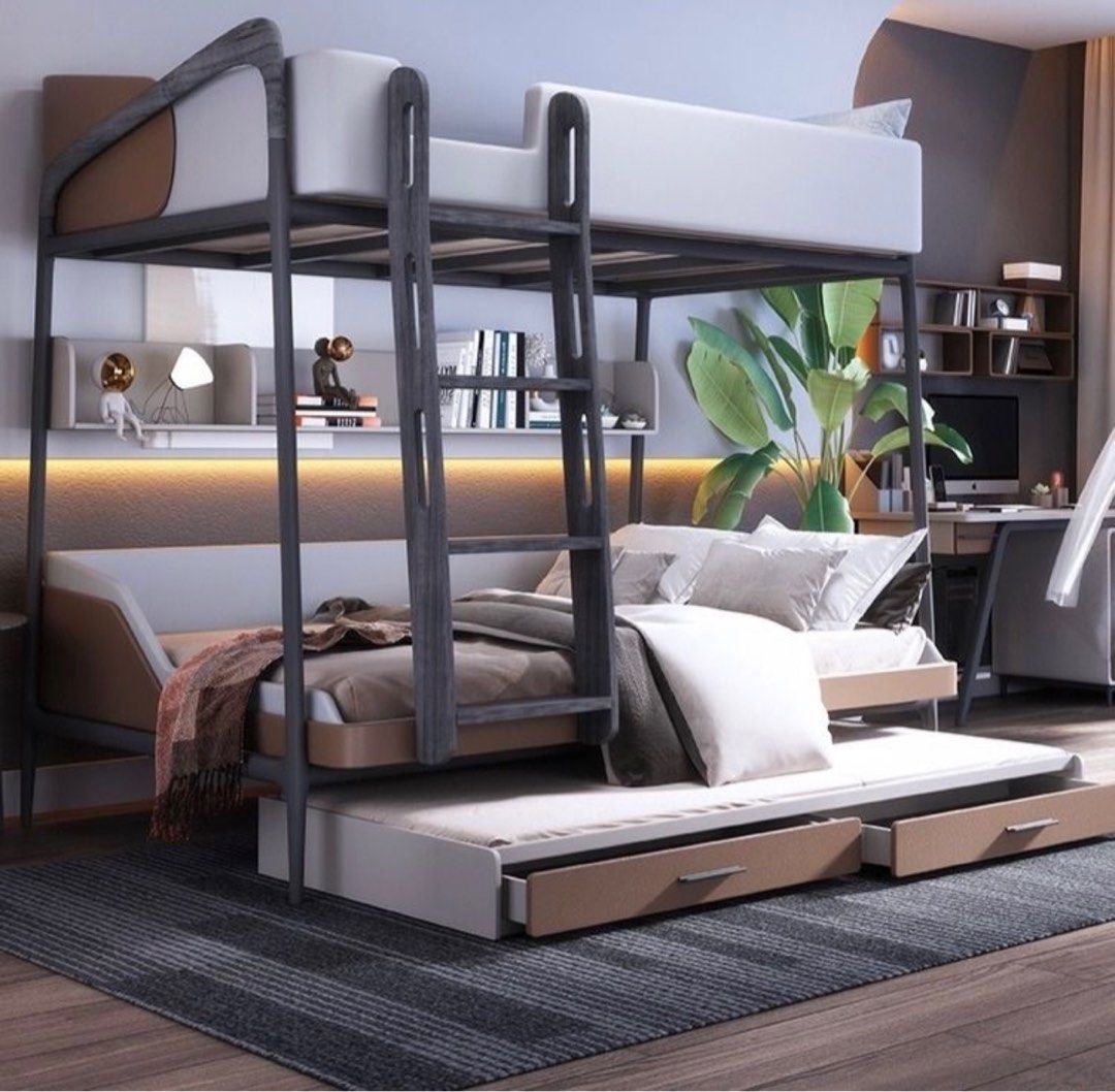 SEN Modern Double Decker Bedframe, Furniture & Home Living, Furniture ...