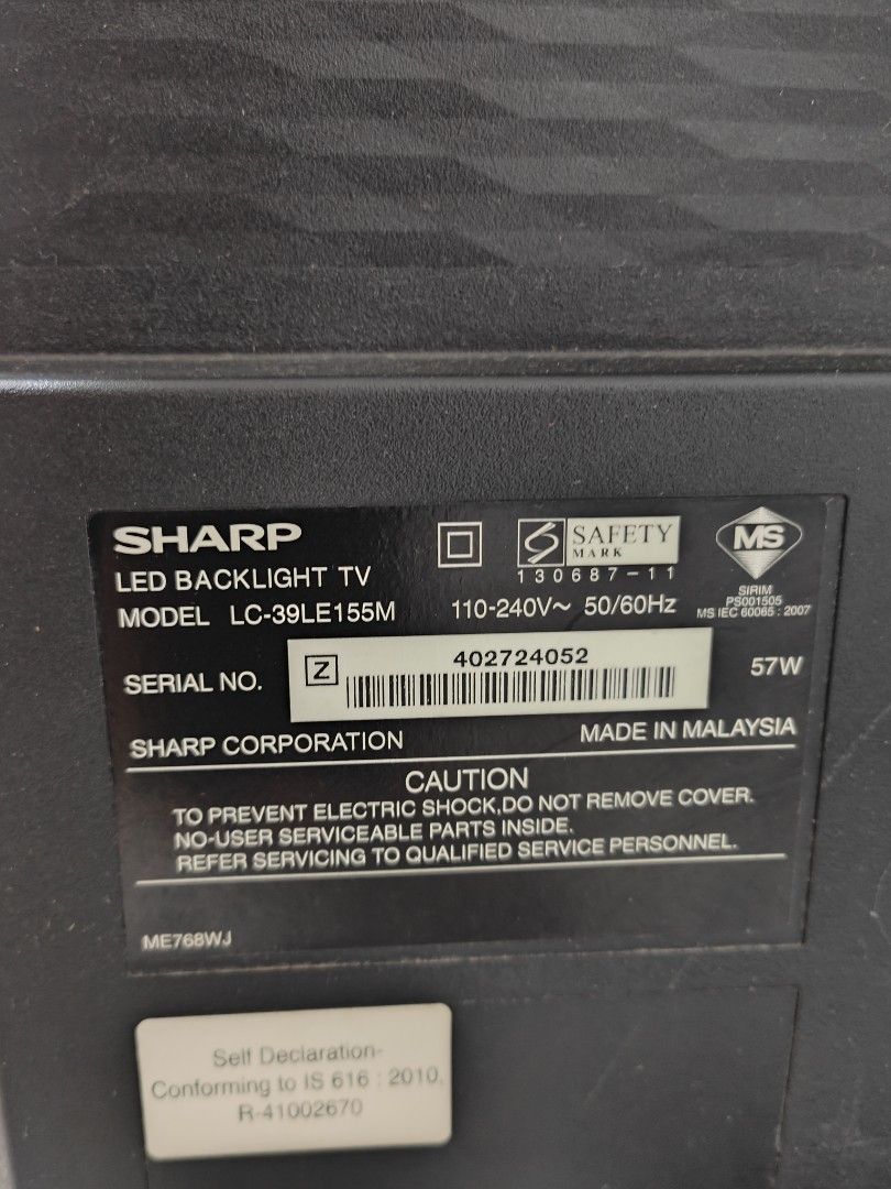 Sharp 39 inch TV, TV & Home Appliances, TV & Entertainment, TV on Carousell