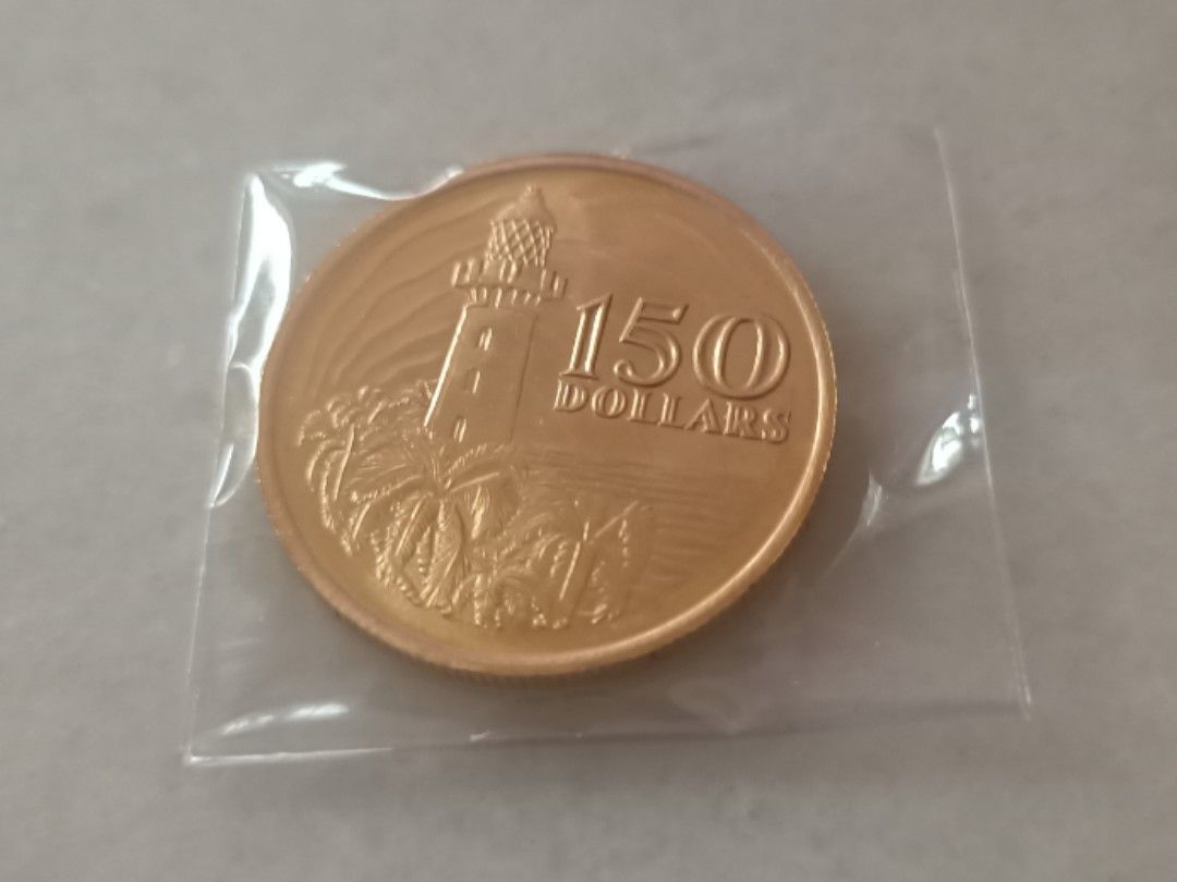 Singapore Lighthouse 150th Anniversary Commerative Old Gold Coin ...