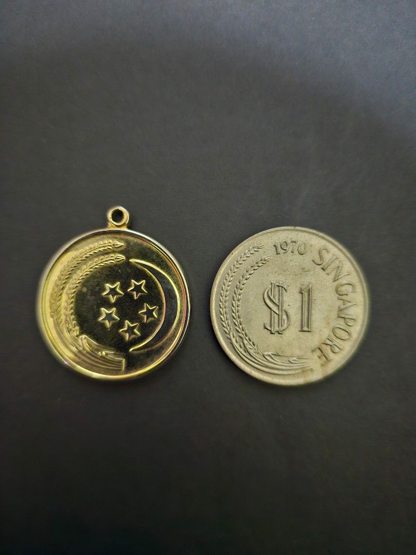 Singapore Stylised Lion Medallion coin 程式化狮形, Hobbies & Toys ...