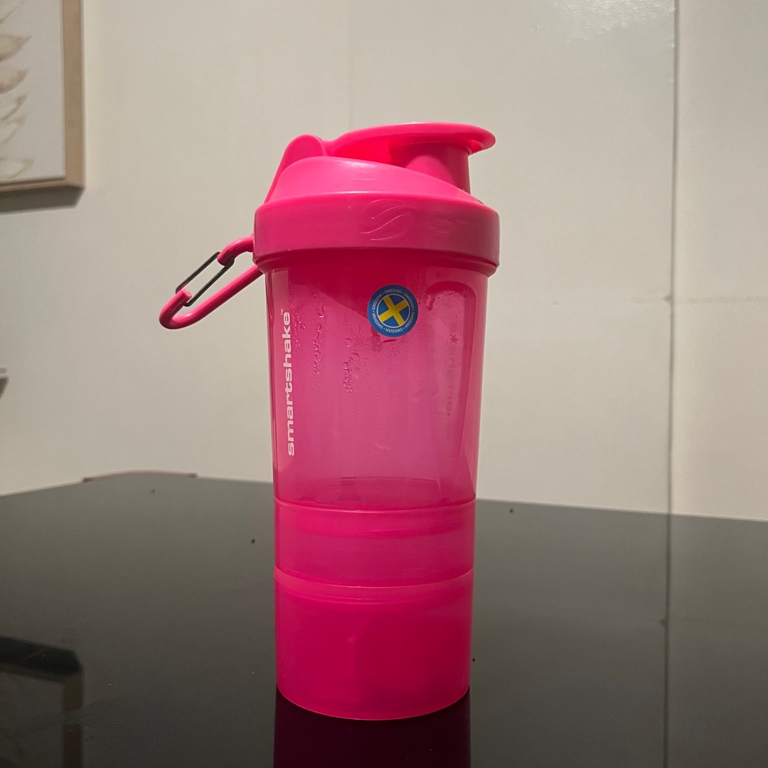 Neon Pink Smartshake Whey Protein Shaker on Carousell