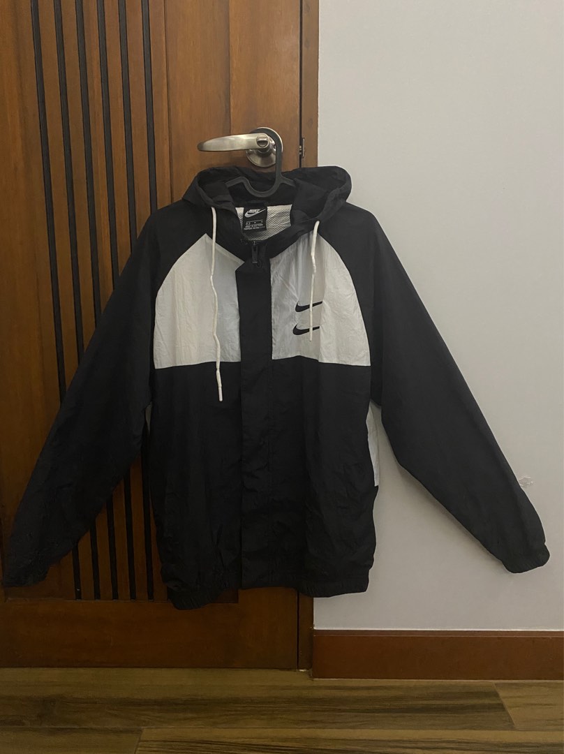 Solid Nike double swoosh Woven Jacket on Carousell