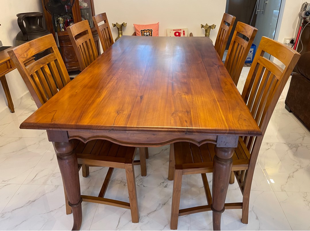 Solid Teakwood Dining Table (no chairs), Furniture & Home Living ...