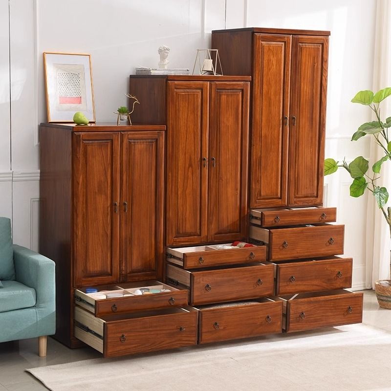Solid wood simple small wooden wardrobe, Furniture & Home Living ...