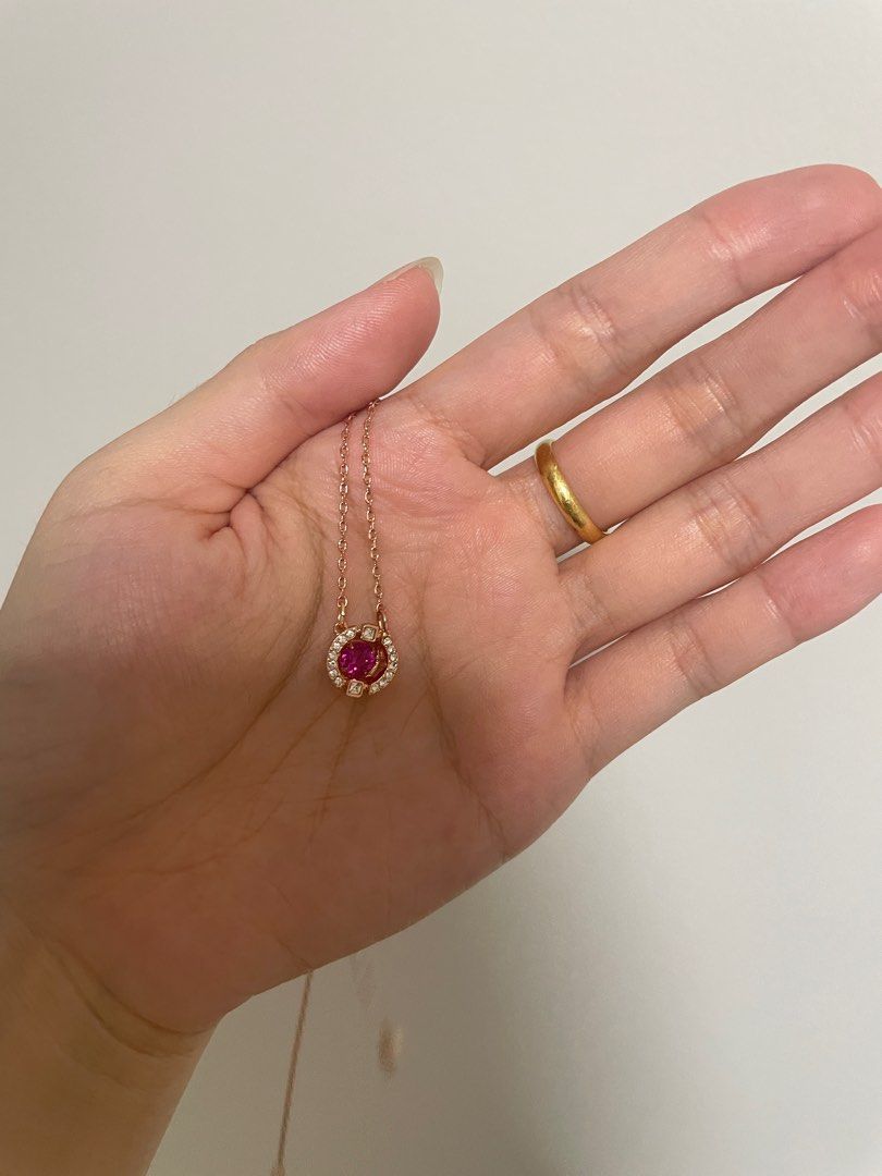 Swarovski Ruby Necklace, Women's Fashion, Jewelry & Organisers ...