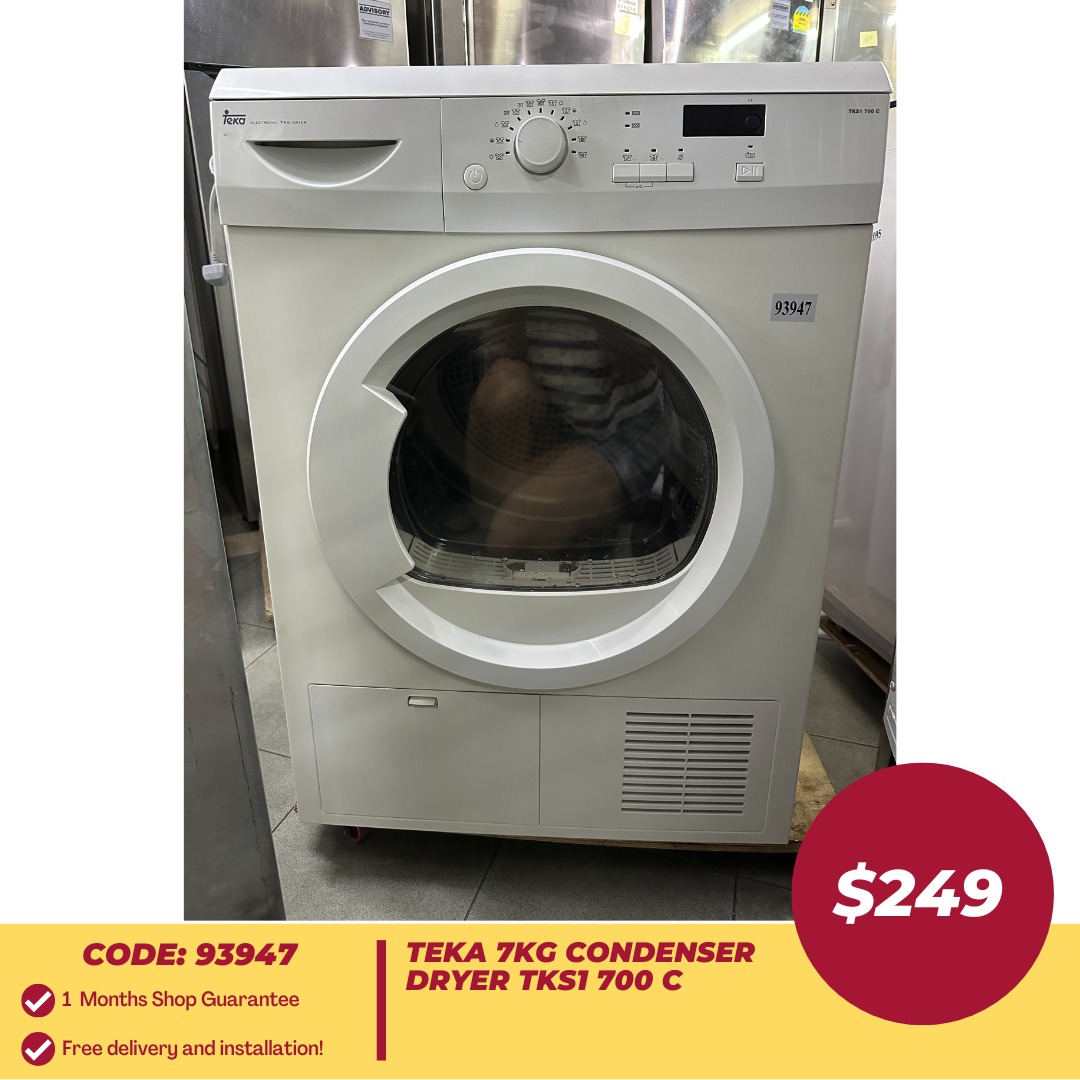 Teka 7kg Condenser Dryer TKS1 700 C (93947), TV & Home Appliances ...