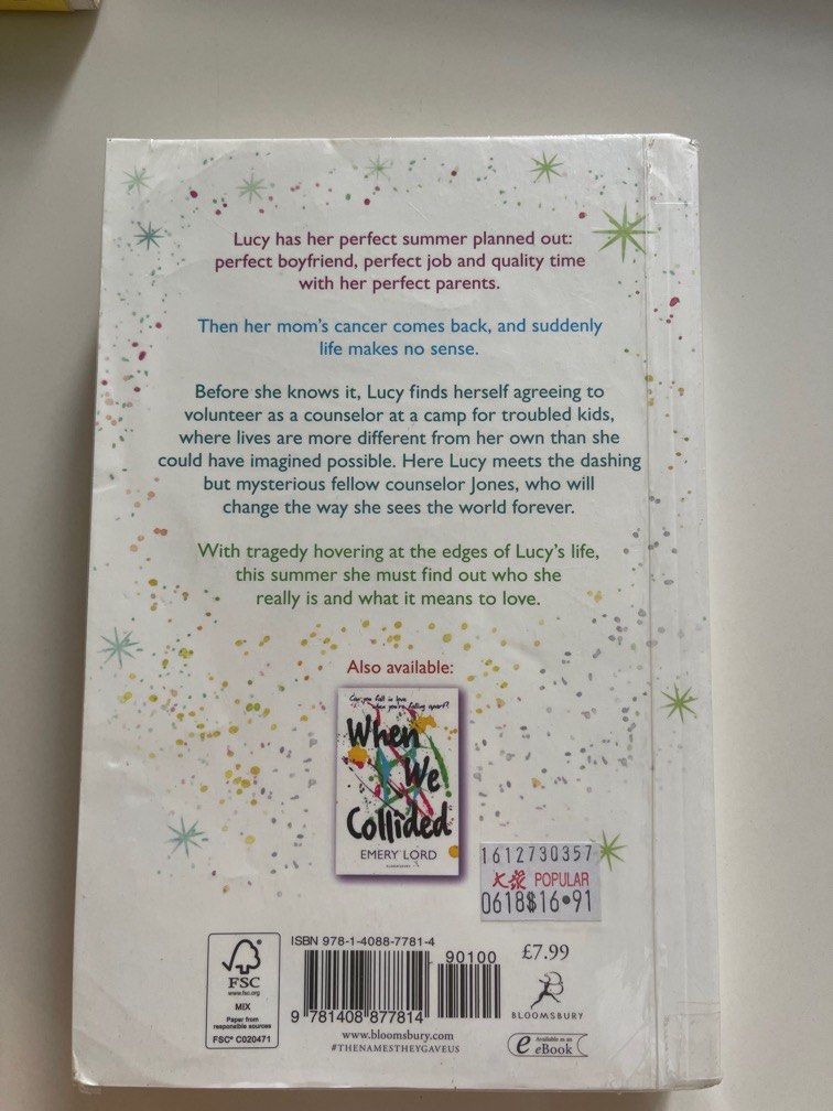 the names they gave us by emery lord, Hobbies & Toys, Books & Magazines ...