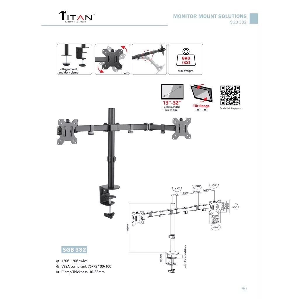 Titan Dual Monitor Stand, Computers & Tech, Parts & Accessories, Other ...