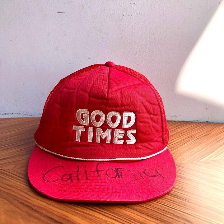 Topi Vintage Golfer Cap Good Times Red Maroon Cap 7 Hole Adjusted Back ...