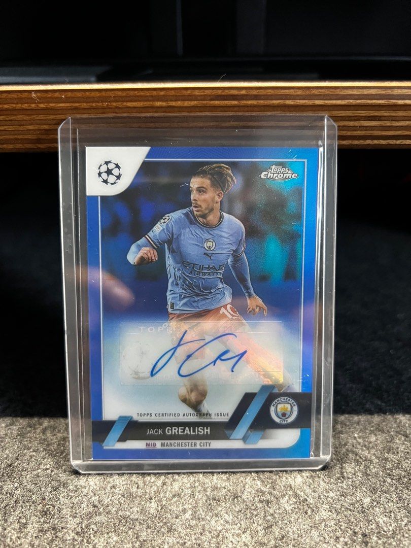 TOPPS CHROME UCC 2022/2023 | JACK GREALISH BLUE REFRACTOR AUTOGRAPH ...