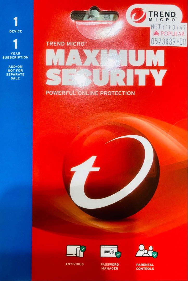Trend Micro Maximum Security Online Protection Antivirus, Computers ...
