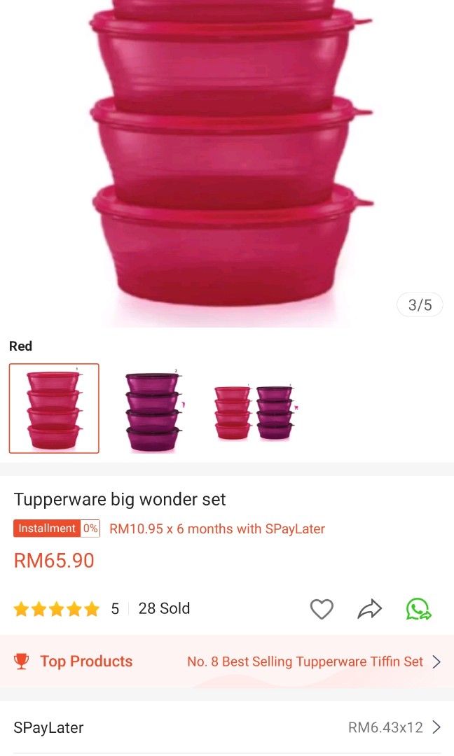 Tupperware big wonders set, Furniture & Home Living, Kitchenware ...
