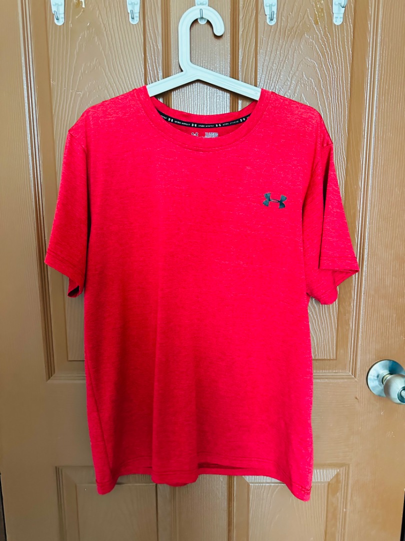 Under Armour Red Dri Fit Shirt Mens Fashion Tops And Sets Tshirts And Polo Shirts On Carousell