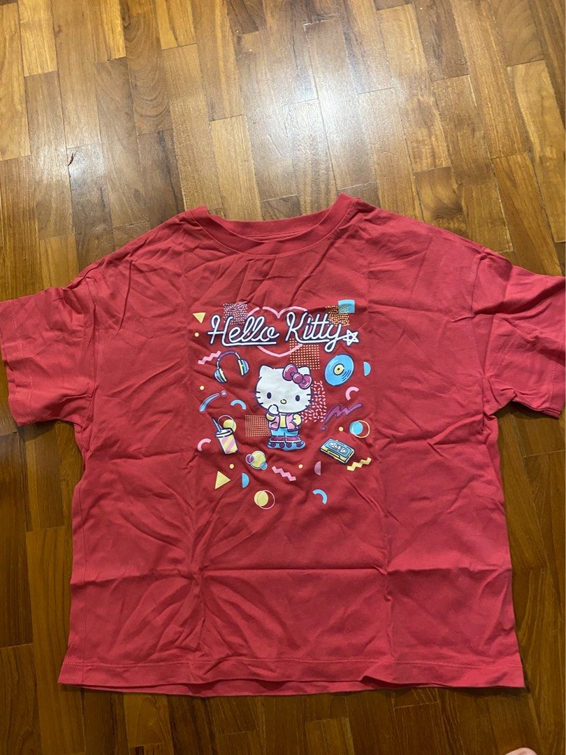 uniqlo sanrio red hello kitty shirt, Women's Fashion, Tops, Shirts on ...