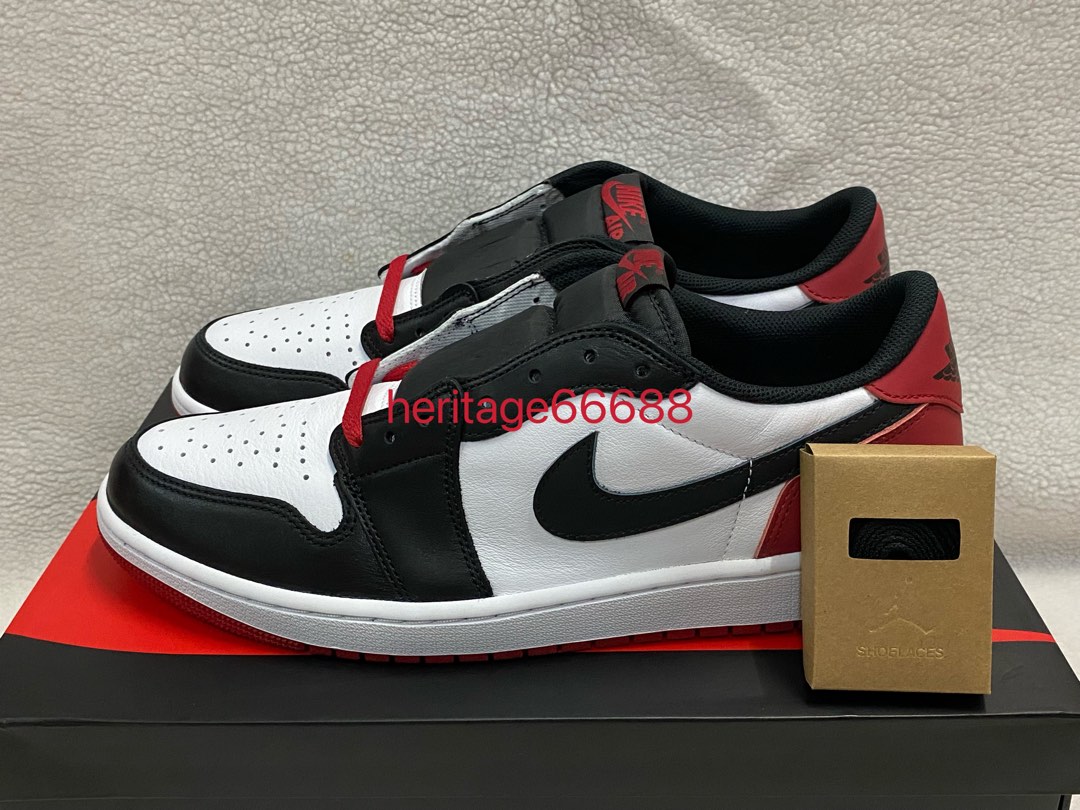 US13 Nike Air Jordan 1 Low OG Black Toe US 13 AJ1 hi chicago bred banned off-white, 男裝, 鞋, 波鞋 ...