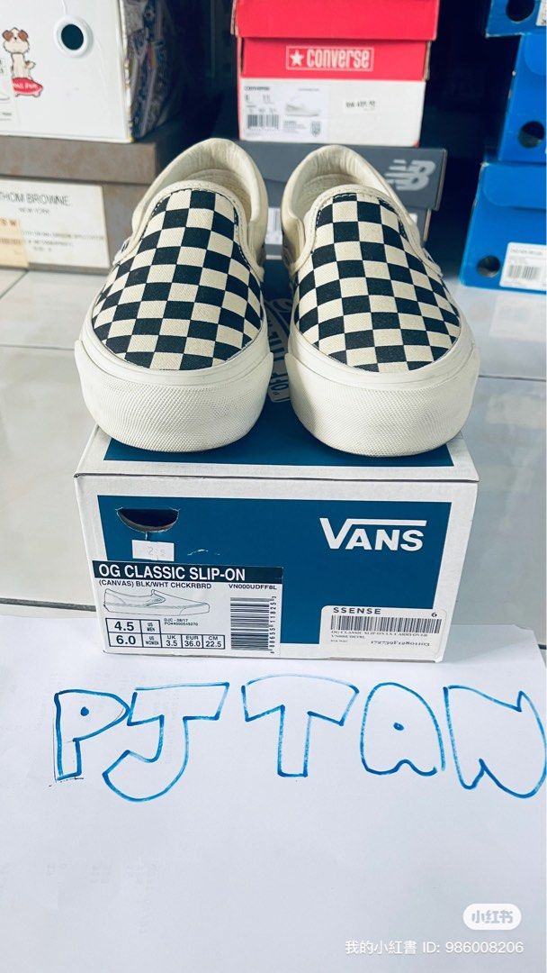 Vans OG Classic Checkers Slip On, Women's Fashion, Footwear, Sneakers ...