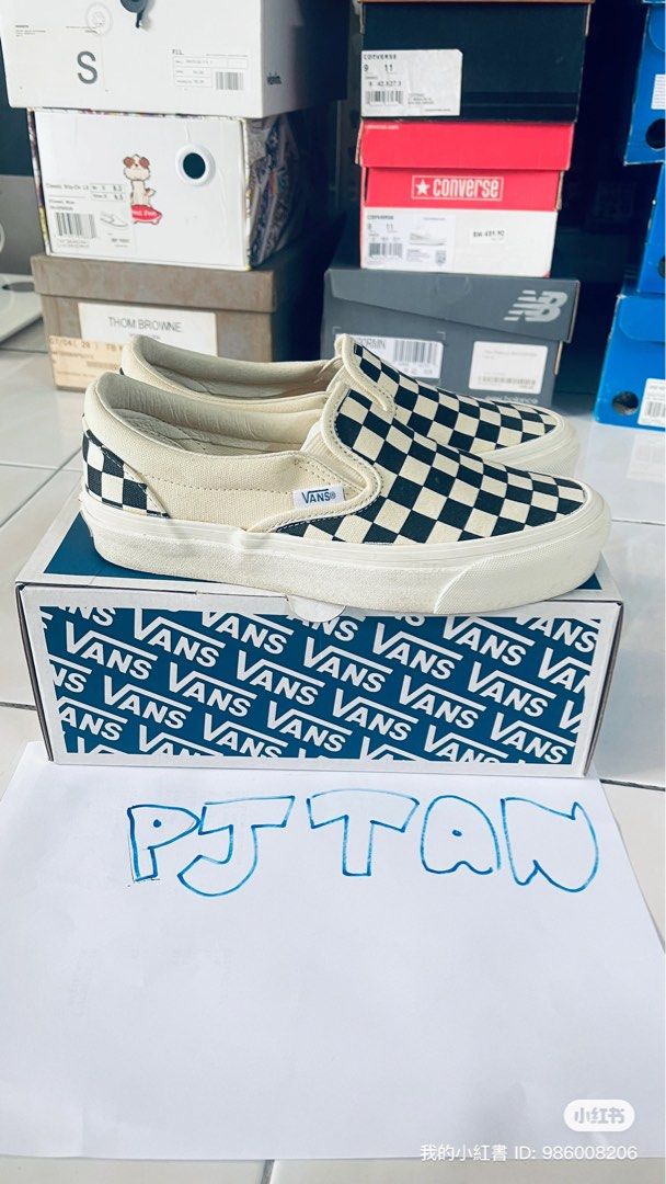 Vans OG Classic Checkers Slip On, Women's Fashion, Footwear, Sneakers ...
