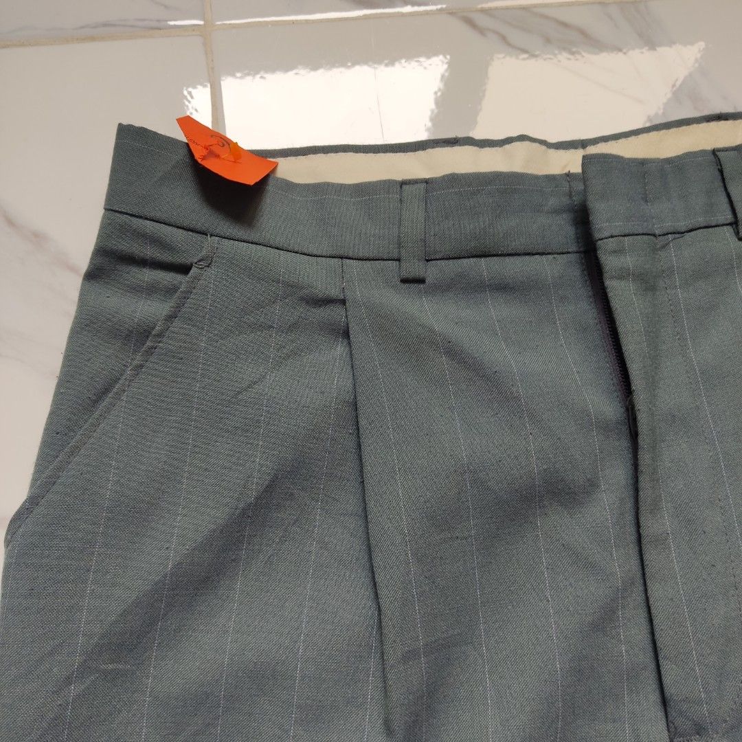 Vintage 90s Pin Striped White Dove Grey / Nevada Color Trouser / Pants ...