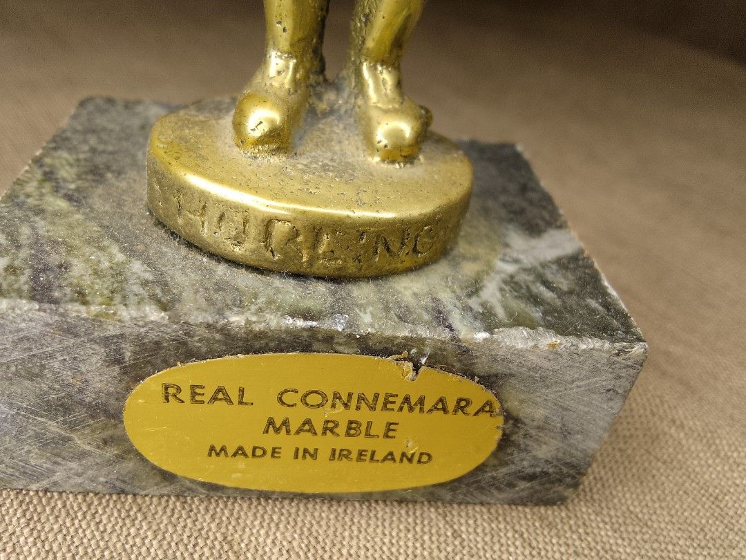 Vintage Irish Mini Engraved Brass "HURLING" Statue In Real Connemara ...