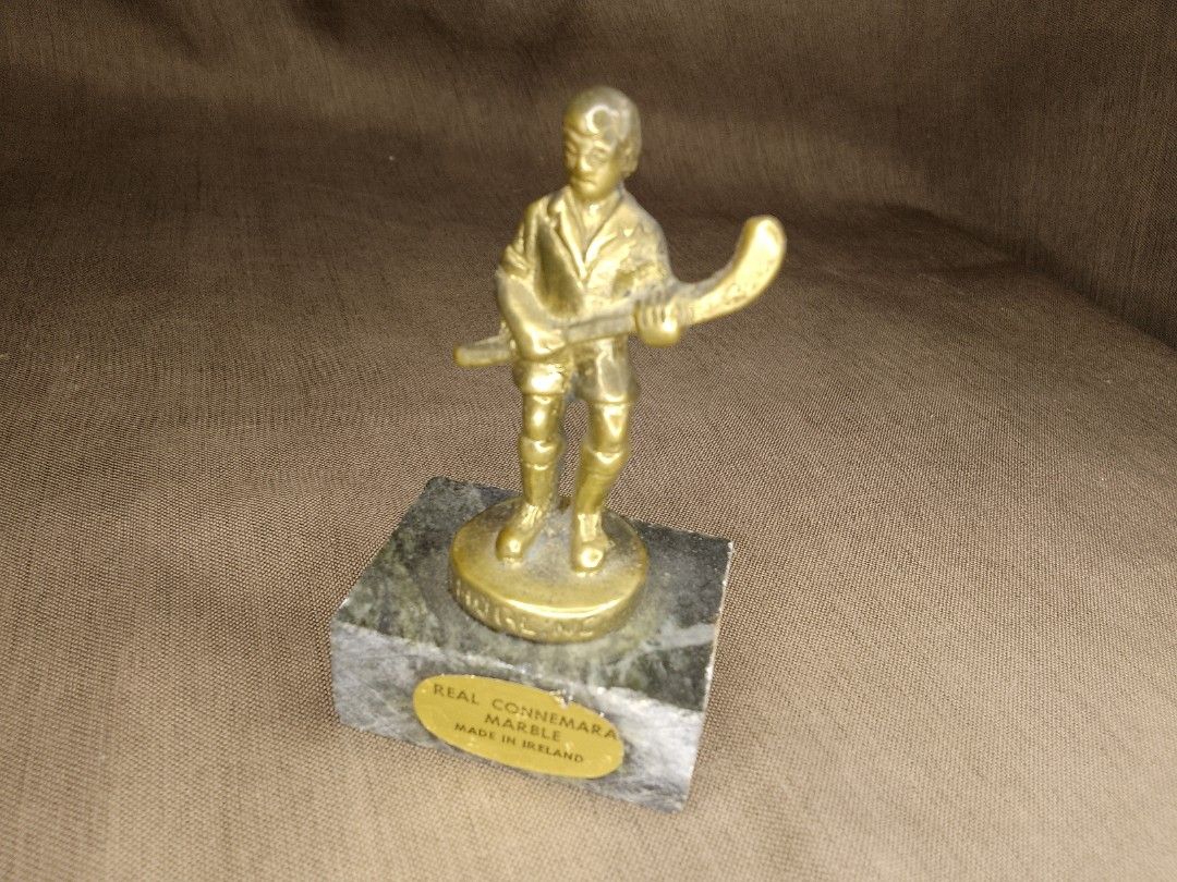 Vintage Irish Mini Engraved Brass "HURLING" Statue In Real Connemara ...