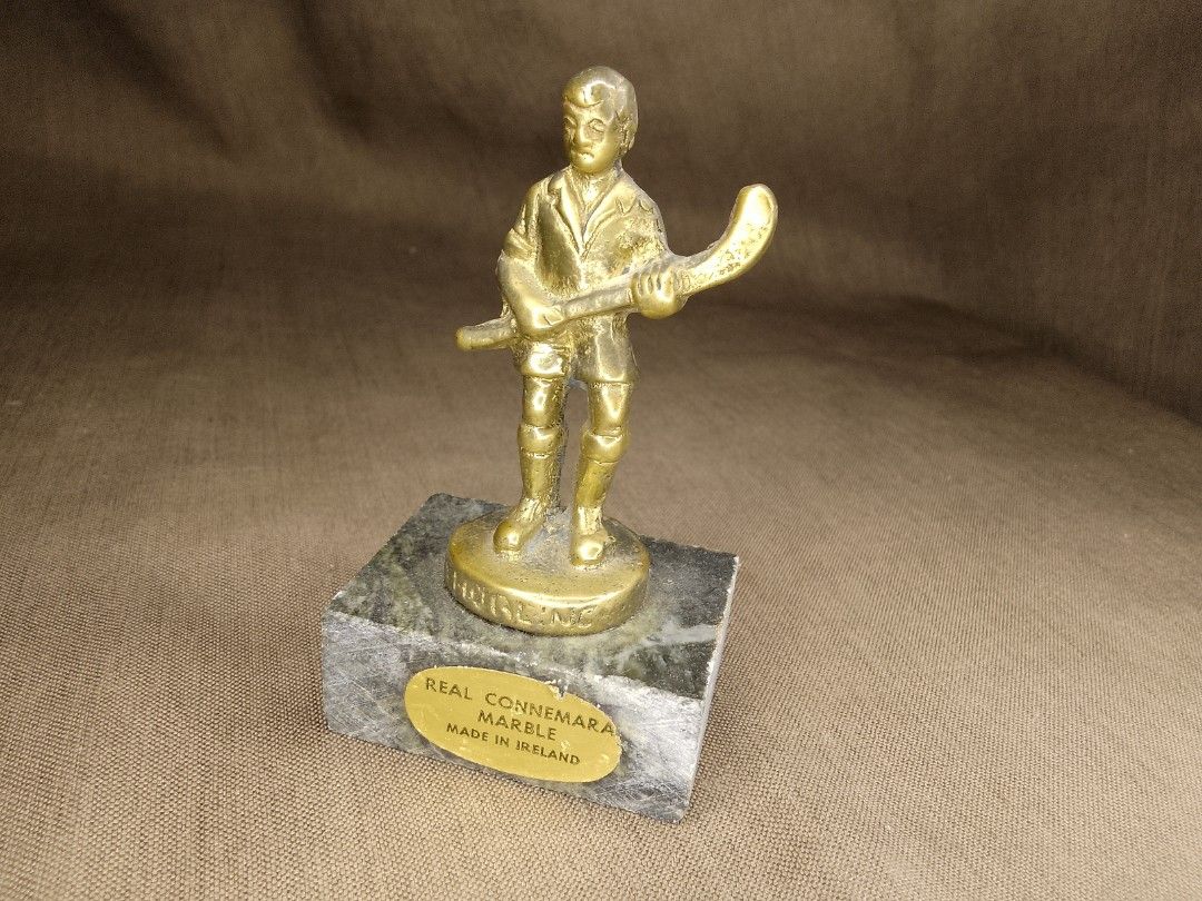 Vintage Irish Mini Engraved Brass "HURLING" Statue In Real Connemara ...