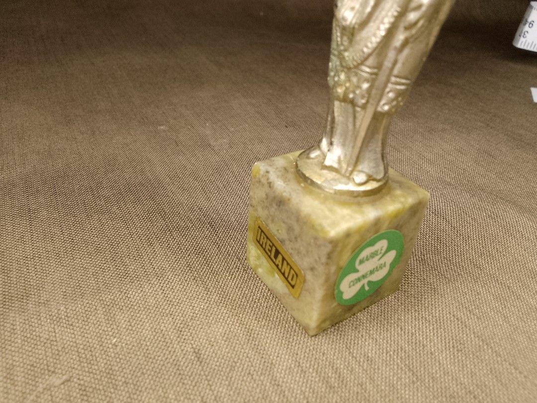 Vintage Saint Patrick Irish Statue Pewter and Connemara Marble on Carousell