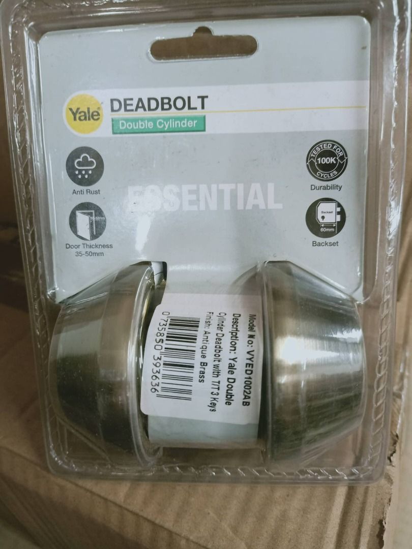 YALE DEADBOLTS MEDIUM DUTY DEADBOLTS ; 60 - 70 MM BACKSET ; 35-50MM ...