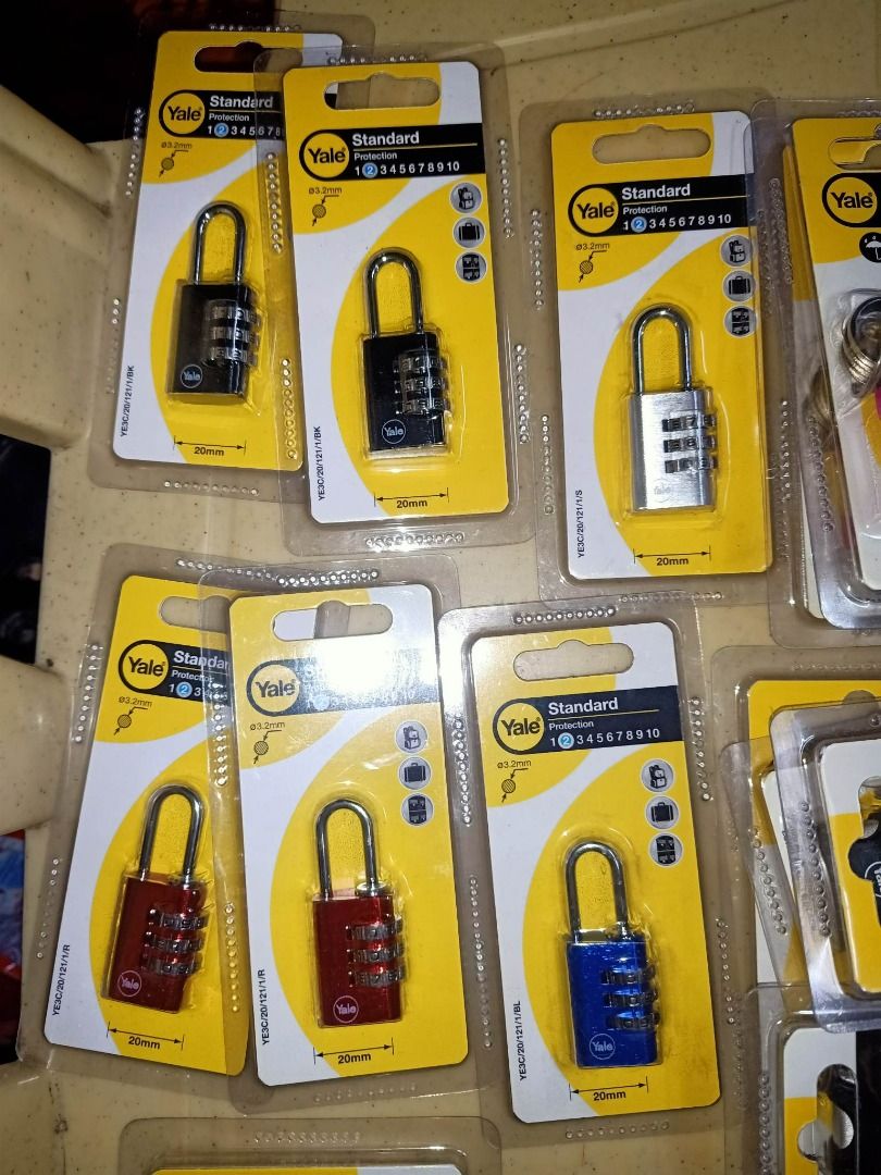 YALE ESSENTIAL SERIES 3 DIGITS PADLOCKS YALE COMBINATION PADLOCKS NON ...