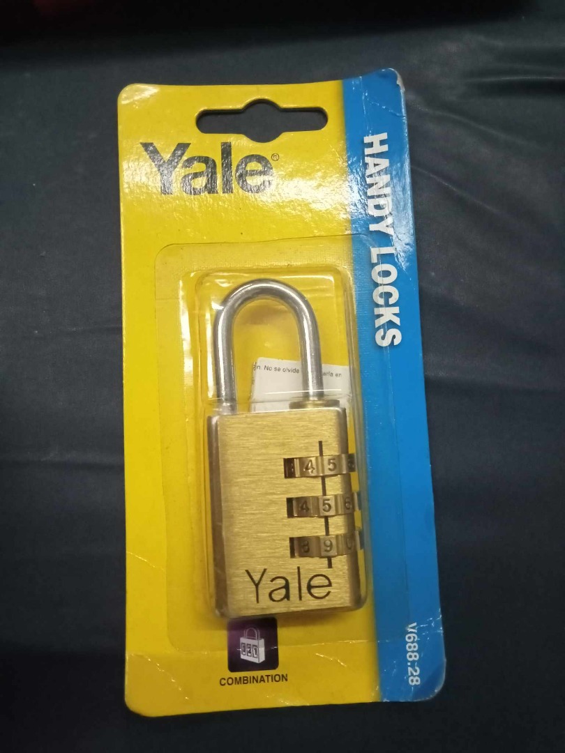 YALE RESETTABLE COMBINATION PADLOCK BRASS PADLOCK BIG BODY AND SMALL ...