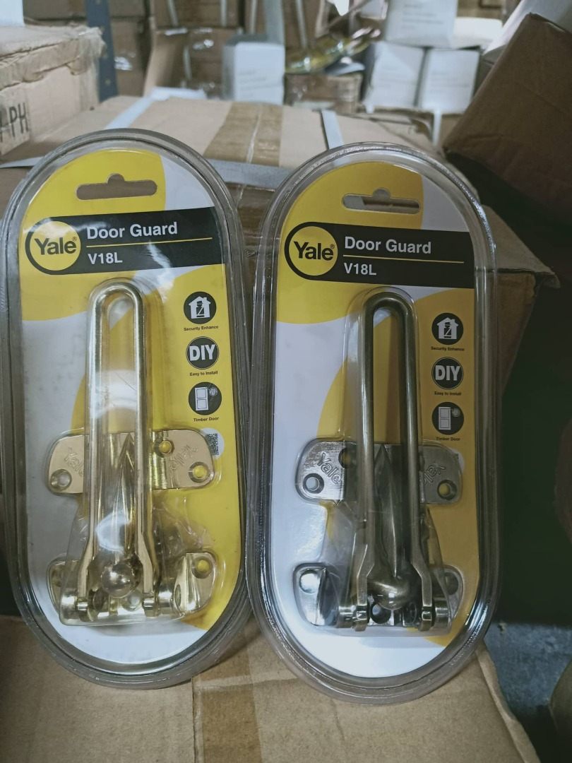 YALE SECURITY DOOR GUARD COLOR ; GOLD,CHROME,ANTIQUE AND COPPER, Furniture & Home Living ...