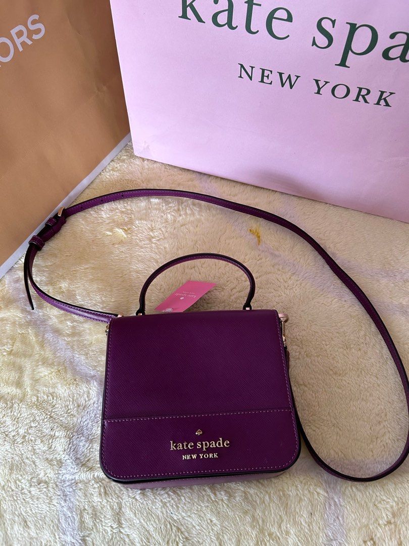 100% Original Kate Spade Purple Top Handle with Sling Bag, Luxury, Bags ...