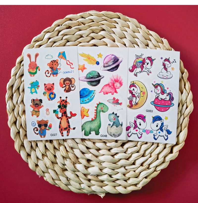 【10pcs/set】Kids Tattoo Stickers Waterproof Cartoon Sticker Set Dinosaur ...