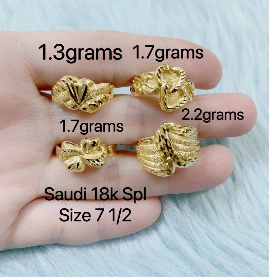 BEJEWELED 18K SAUDI GOLD RINGS SPL SOLD PER GRAM, Women's Fashion ...